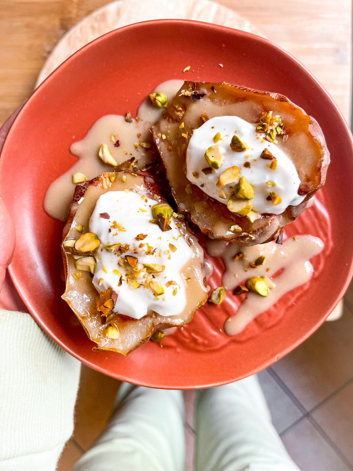 Healthy Air Fried Pears - Nikki Vegan