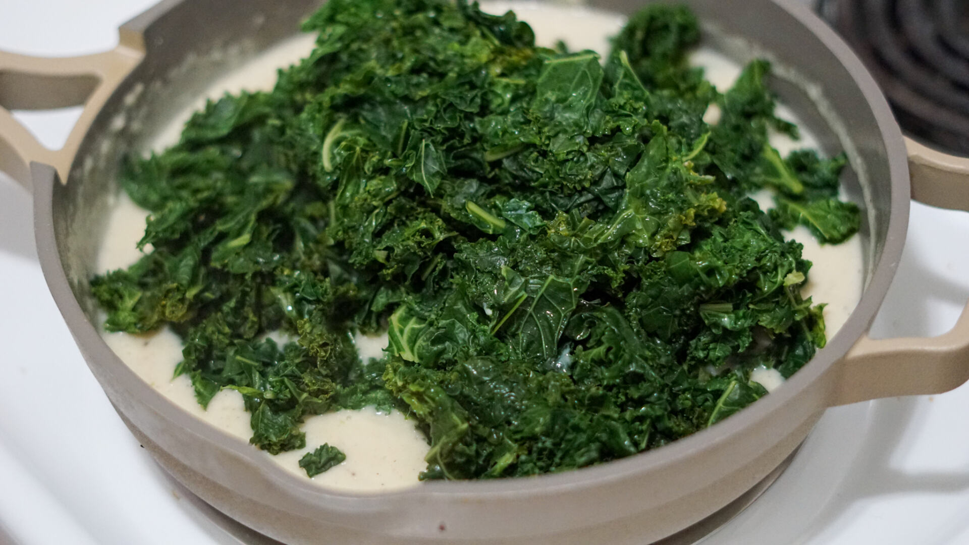 Creamed Kale with Crispy Breadcrumbs - Nikki Vegan