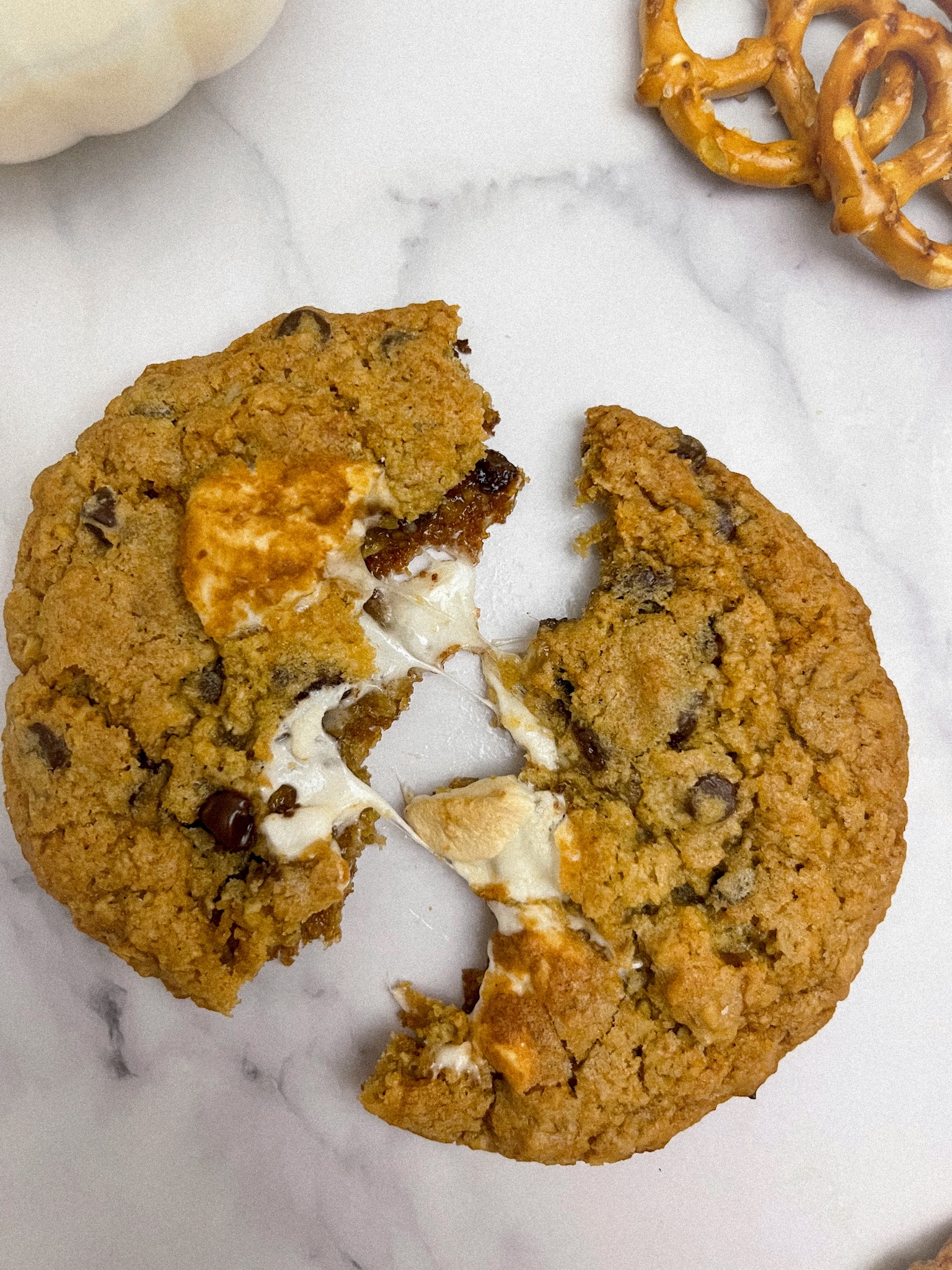 Pretzel S’mores Cookies - Nikki Vegan