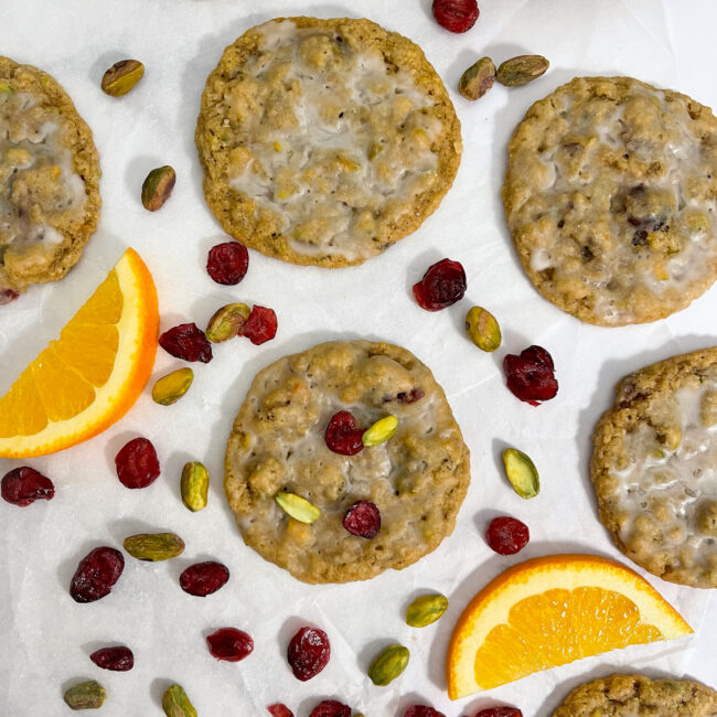Iced Cranberry Orange Cookies - Nikki Vegan